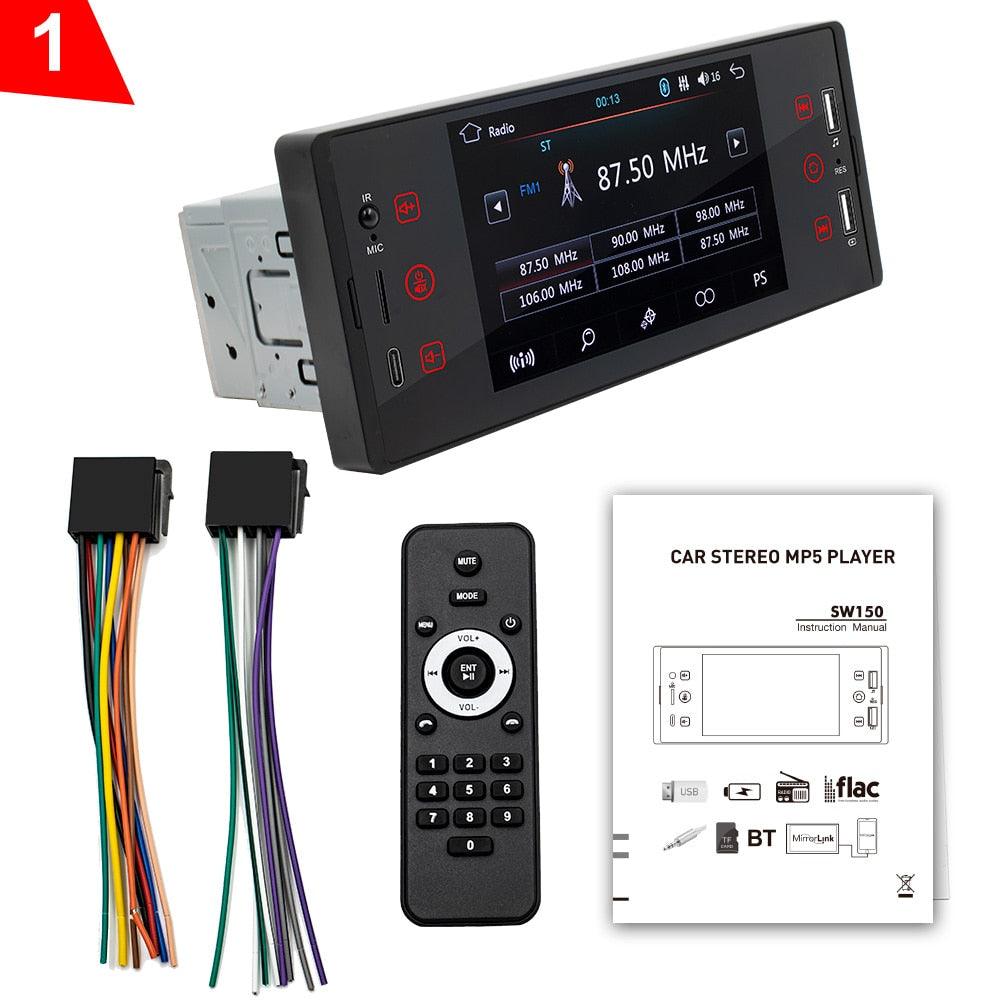 ESSGOO Autoradio Bluetooth MP5 Player 1 Din IPS Bildschirm Autoradio Stereo Mirrorlink FM Radios Ladeunterstutzung Ruckfahrkamera