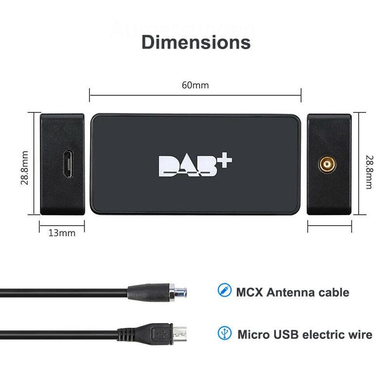 USB Car DAB Antenna Digital Broadcast DAB + Radio Box Receiver Adapter ...